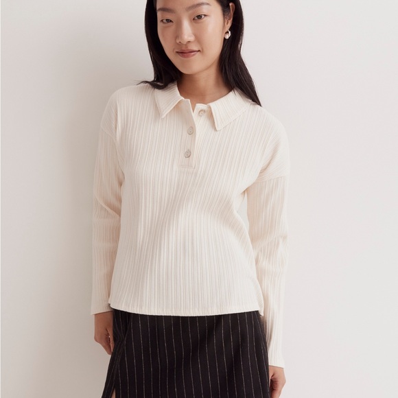 Madewell | Tops | Nwt Madewell Variegated Rib Boxy Polo Shirt | Poshmark